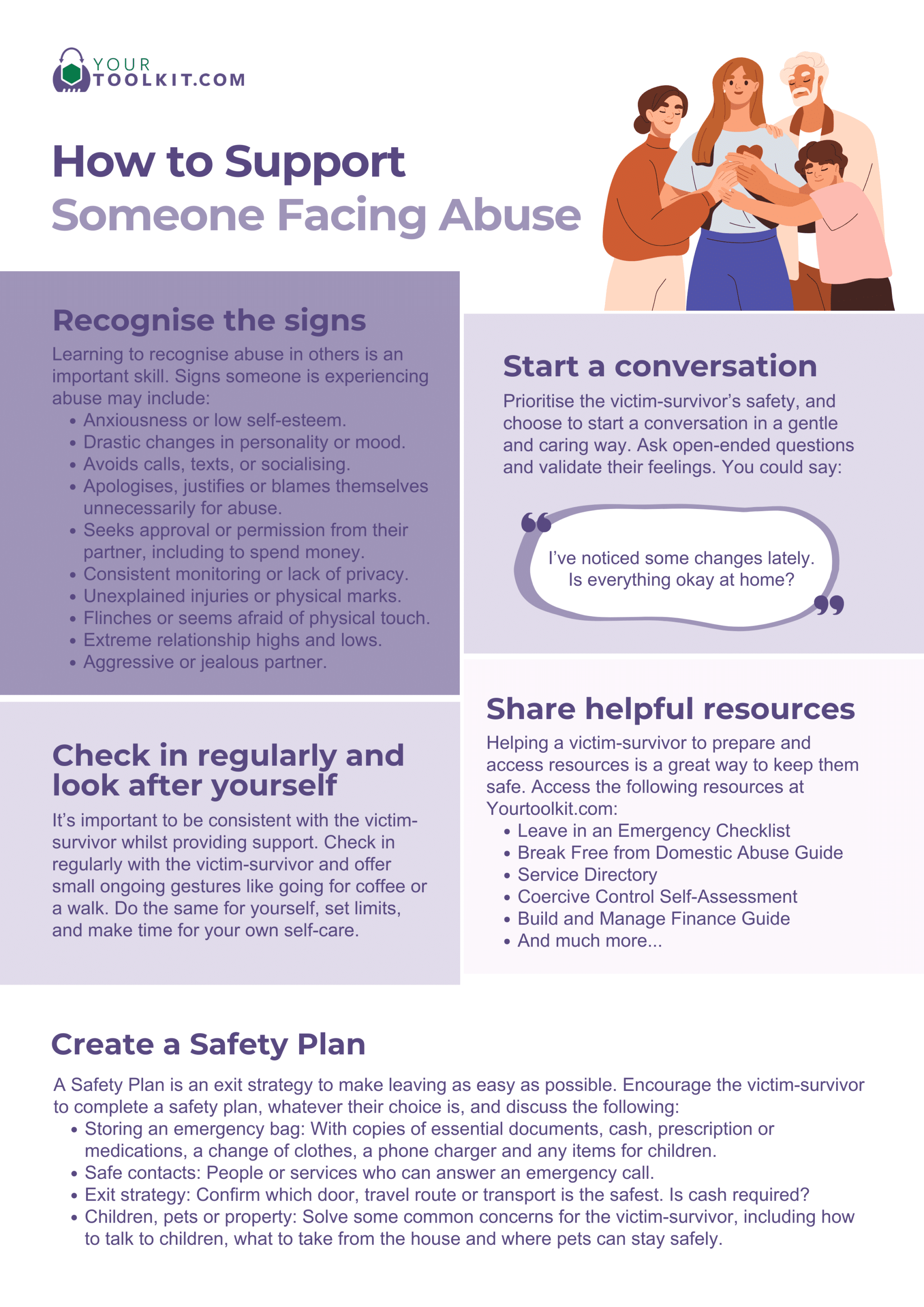 Support Someone Experiencing Abuse | Yourtoolkit.com
